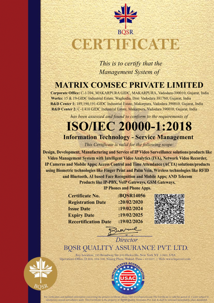 Certificates - Matrix Comsec